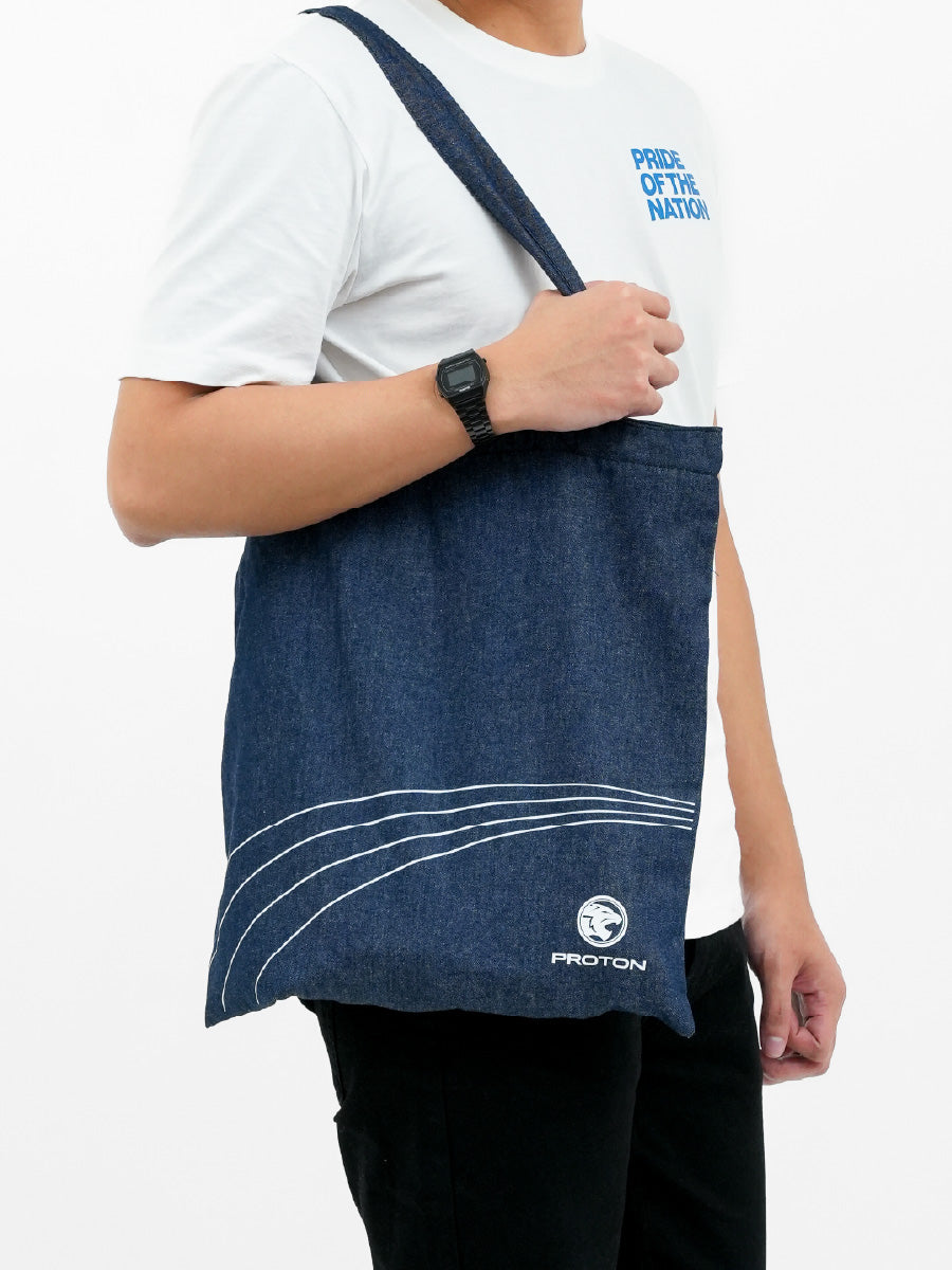 Proton Jean-ius Tote Bag | Dark Blue – PROTON MERCHANDISE